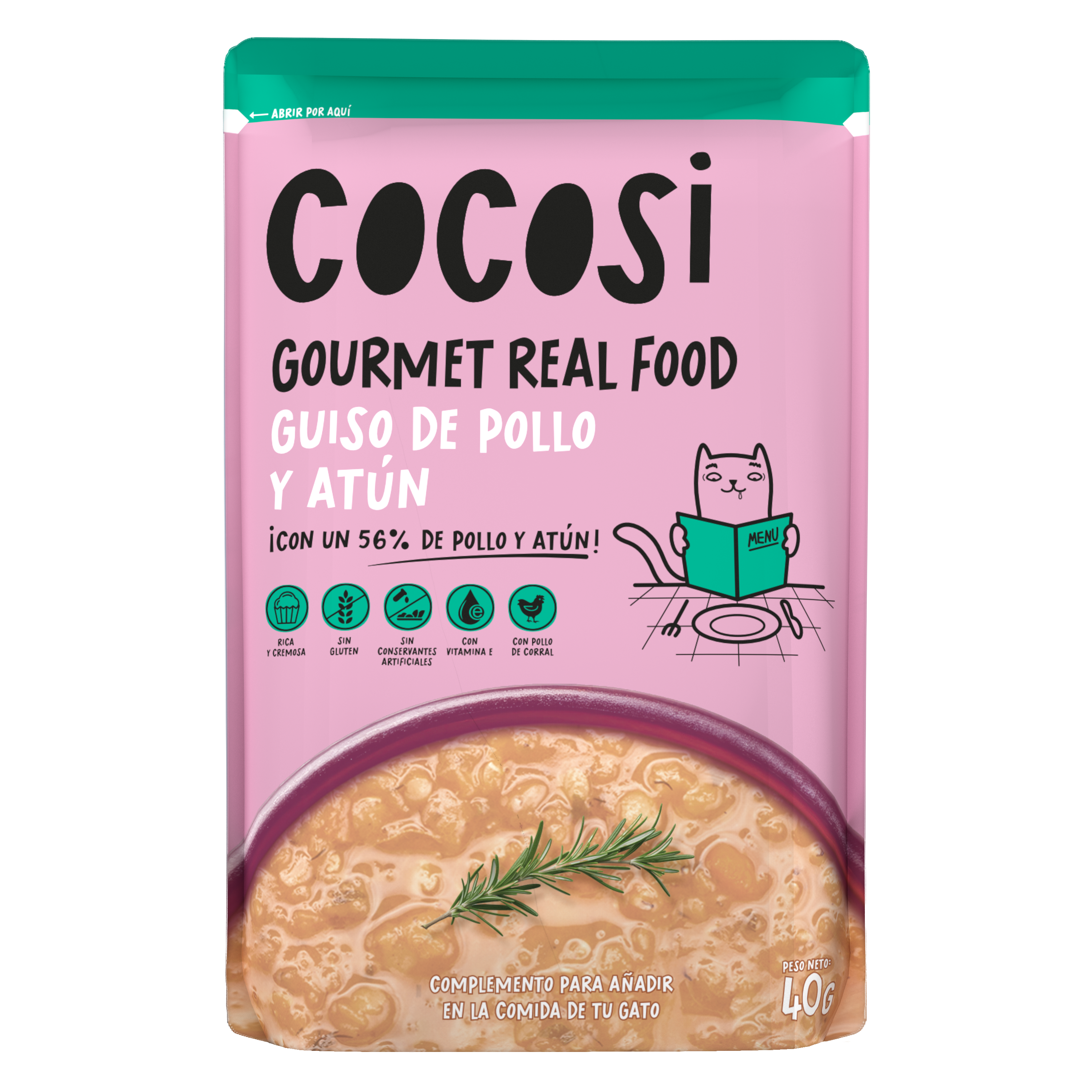 Guiso para gato de pollo y atún – Cocosi