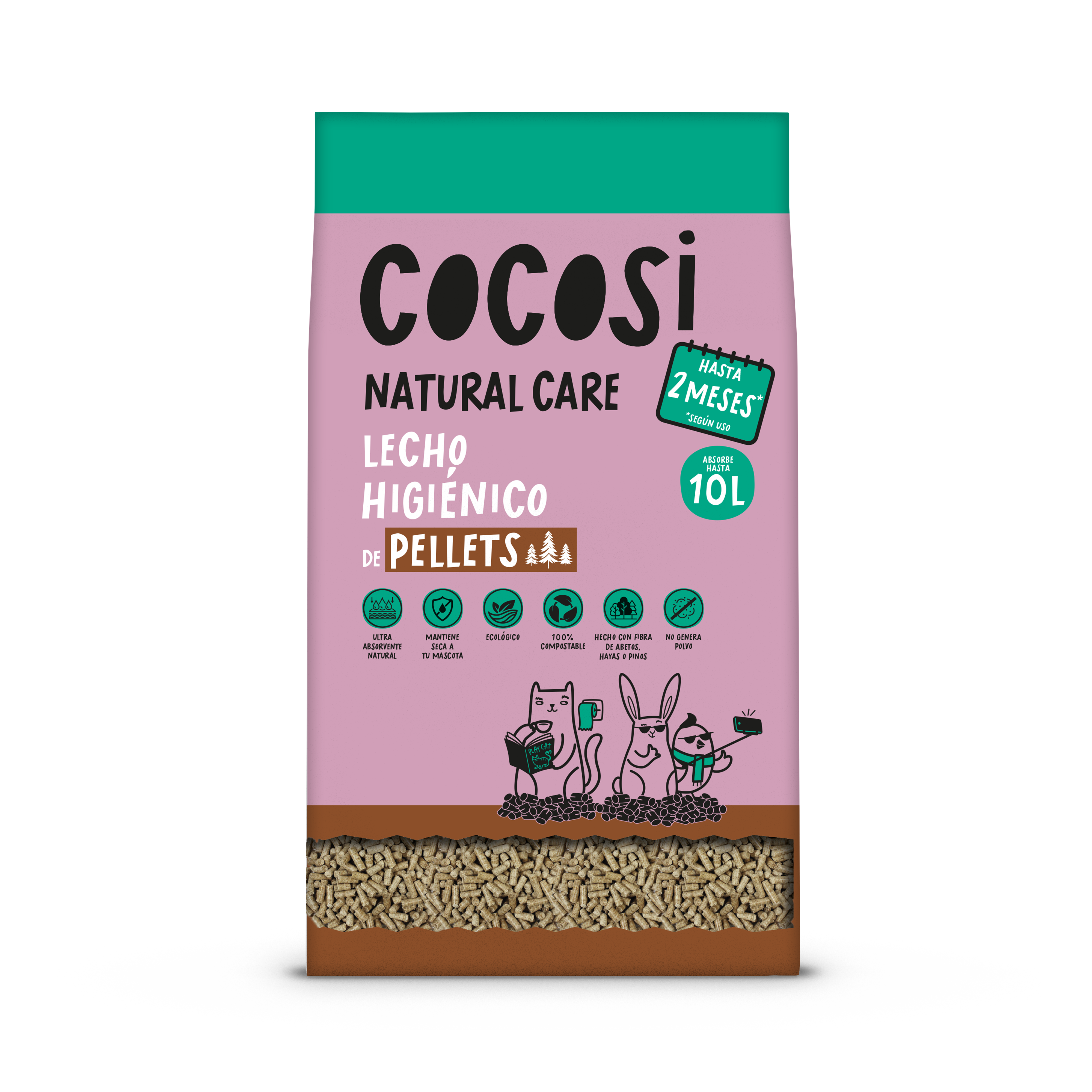 Lecho Higienico pellets de Madera para Mascotas 10L – Cocosi